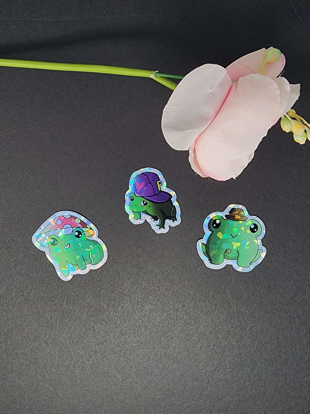 Funny Cute Assorted Holographic Frog Stickers/die Cut Stickers/laptop ...