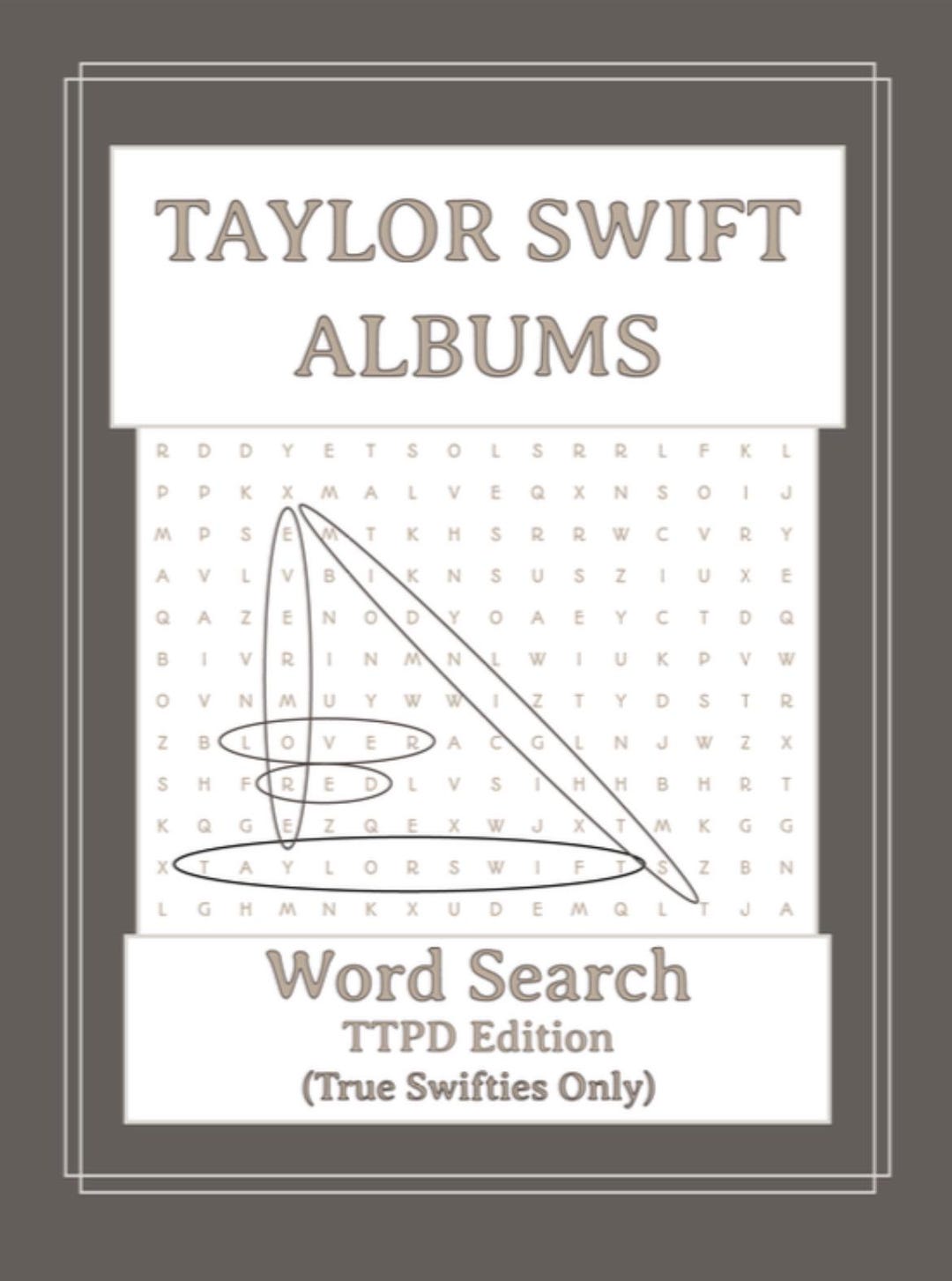 Taylor Swift Albums Word Search - Etsy