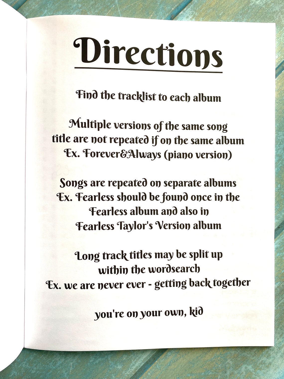 Taylor Swift Albums Word Search - Etsy