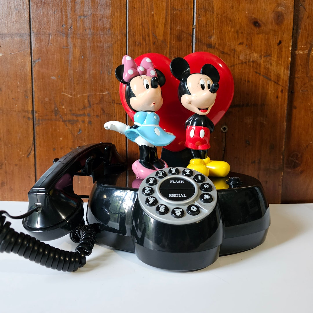 90's Vintage Disney Mickey & Minny Mouse Animated Talking Phone - Etsy