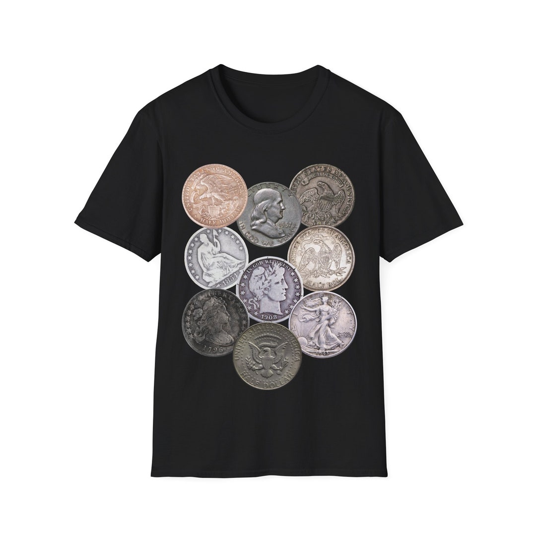 American USA Silver Half Dollars Coin Collector T-shirt Coin - Etsy