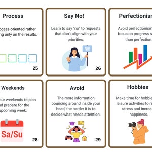 60 Printable Flashcards to Boost Your Productivity and Time - Etsy