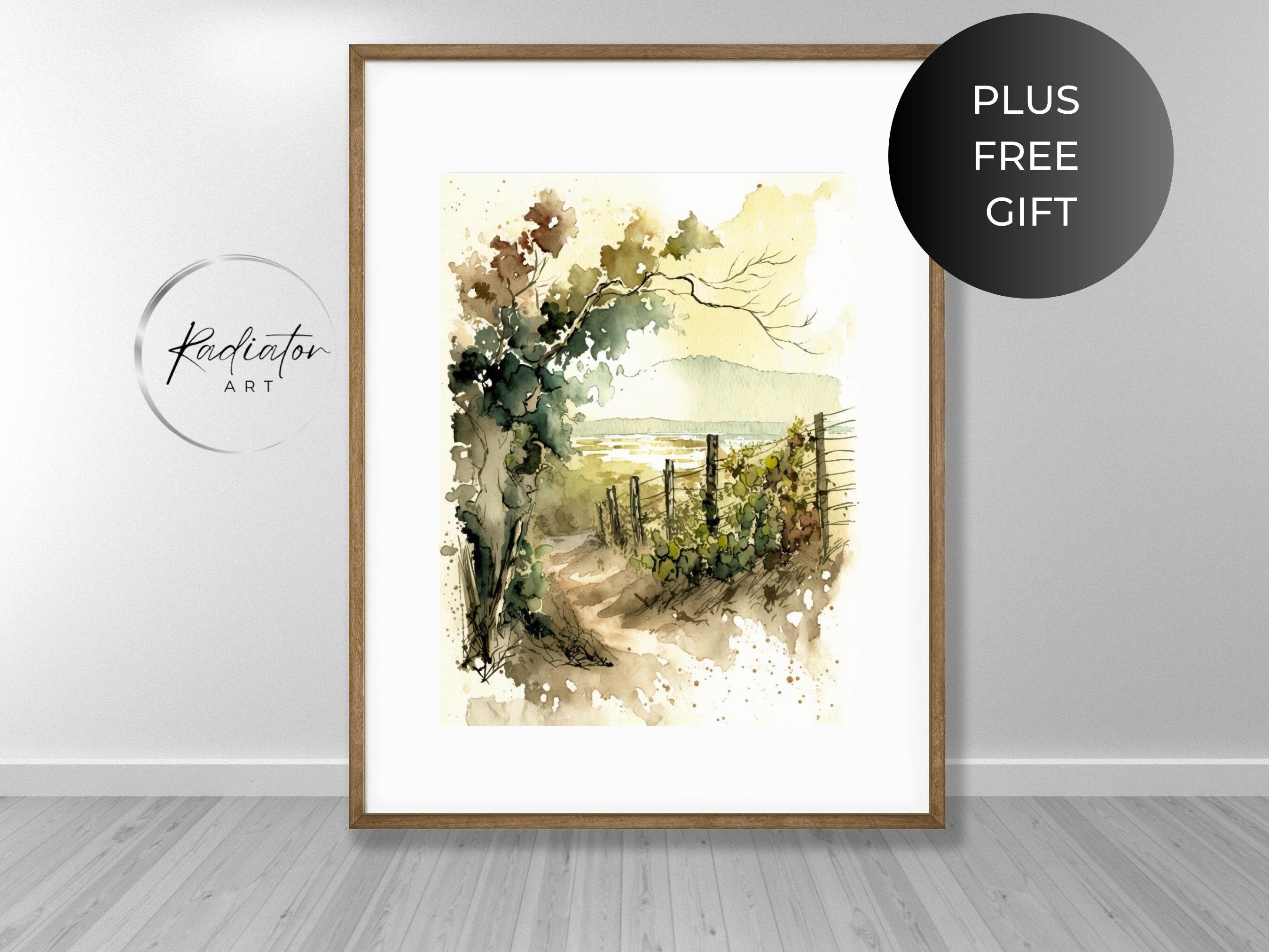 Vineyard Wall Art | Watercolor, Rustic Wall Print, Home Decor ...