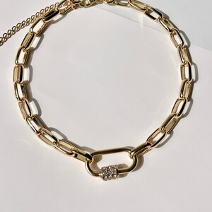 Front Clasp Necklace Carabiner Closure Necklace Enamel Carabiner Choker ...
