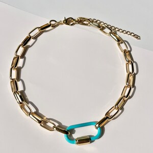 Front Clasp Necklace Carabiner Closure Necklace Enamel Carabiner Choker ...