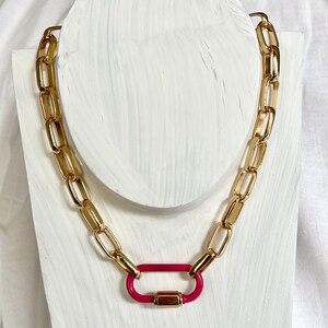 Front Clasp Necklace Carabiner Closure Necklace Enamel Carabiner Choker ...