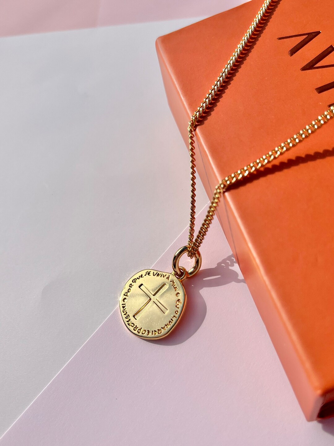 Sacramental Cross Necklace Gold Coin Necklace Set Layer Coin Necklace ...
