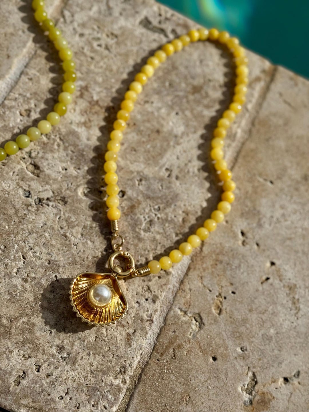 Yellow Jade Charm Necklace Pink Jade Necklace | Turquoise Lemon Jade ...