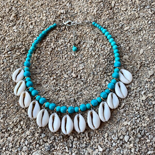 Cowrie Beaded Necklace - Etsy