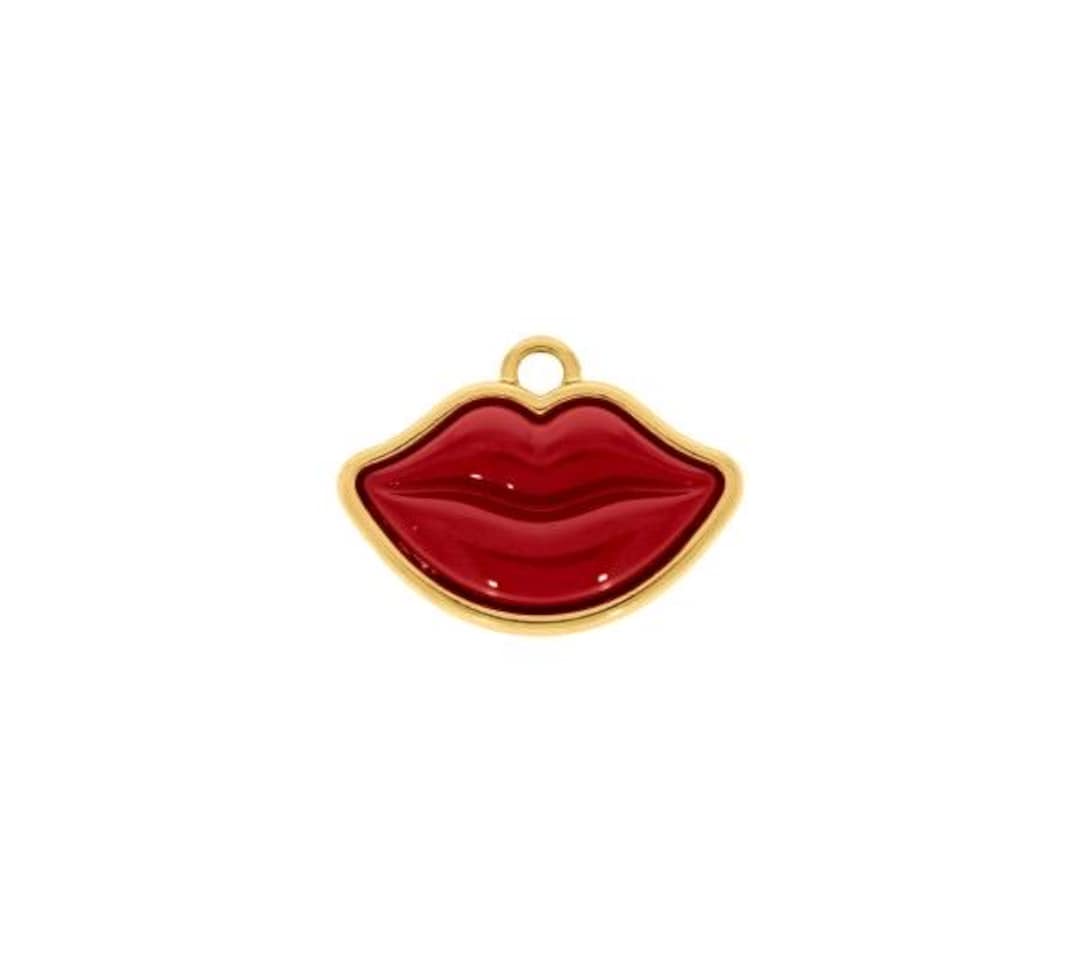 Red Lips Charm 25mm, Valentines Gift - Etsy