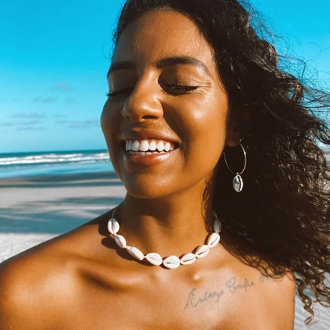 Puka Cowrie Shell Choker | Beach Shell Necklace Seashell Choker ...