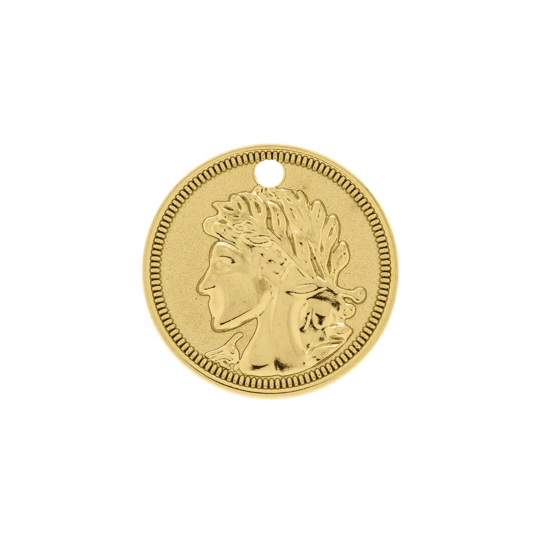 Ancient Ceasar Coin Charm 22mm Charms for Sale Gold Coin Charm Ceasar ...