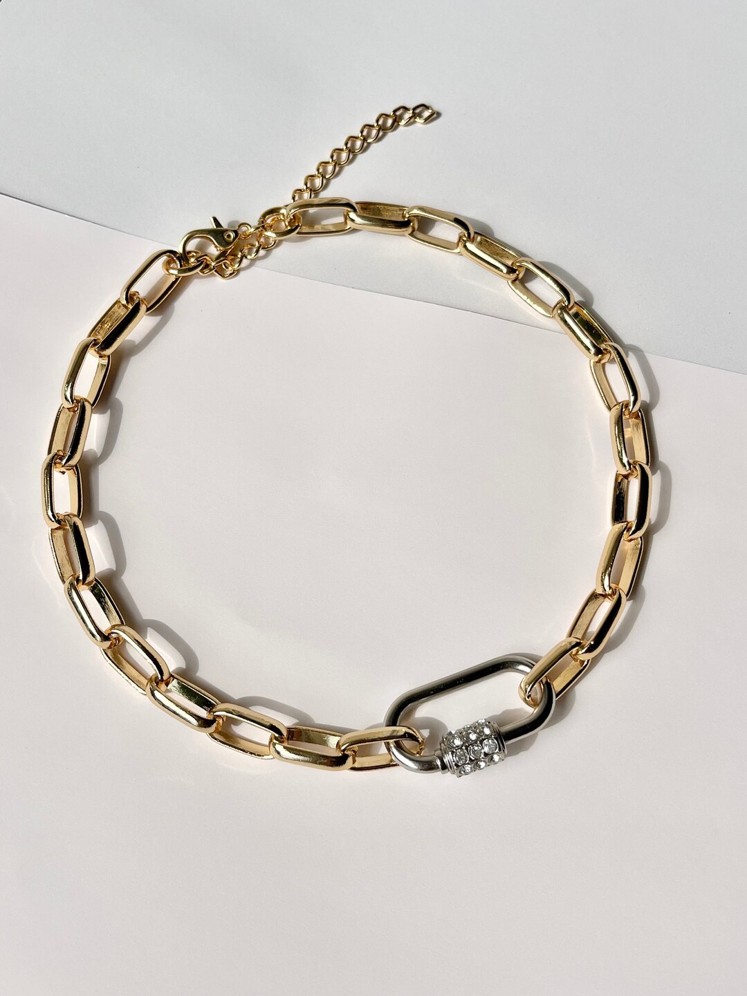 Front Clasp Necklace | Carabiner Closure Necklace | Enamel Carabiner ...
