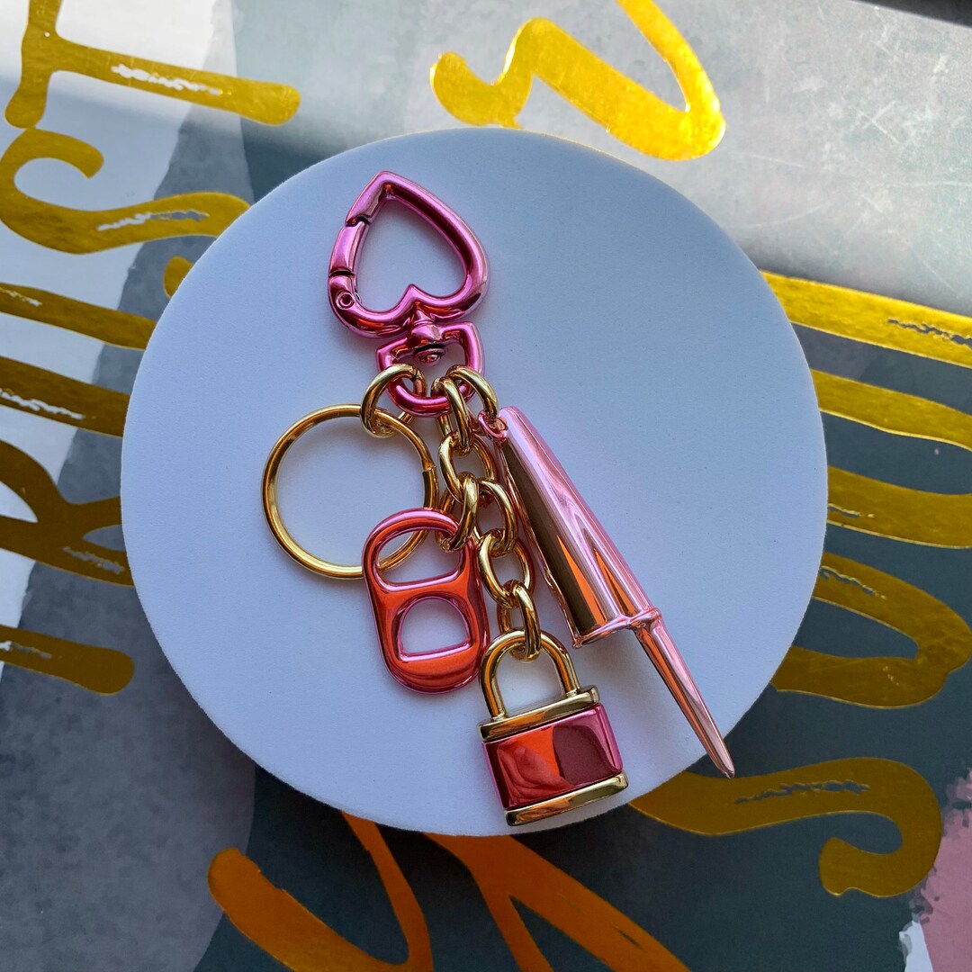 Pink Heart Keychain for Girls Back to School Keychain Back - Etsy