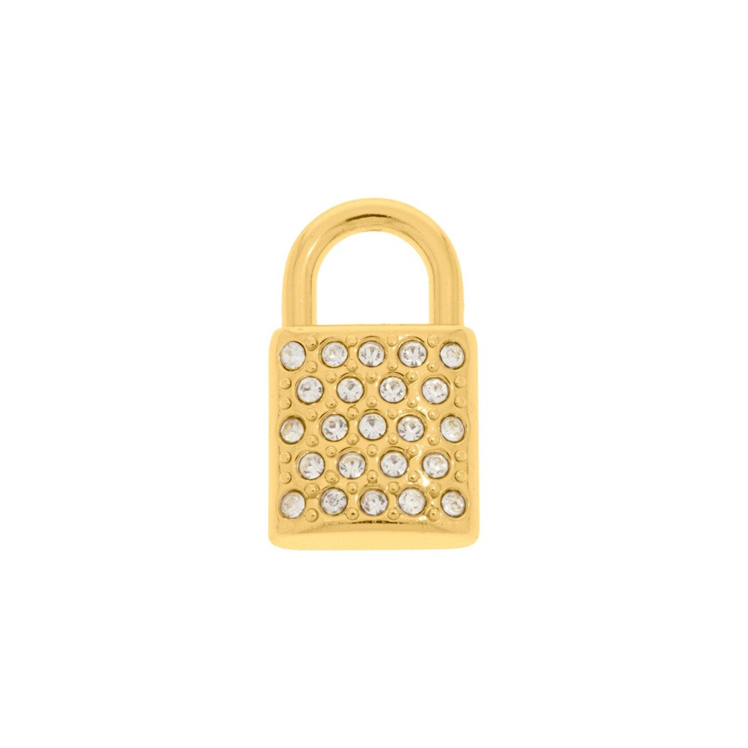 Paved Lock Charm 28 Mm Charms for Sale Gold Lock Charm Lock Charm ...