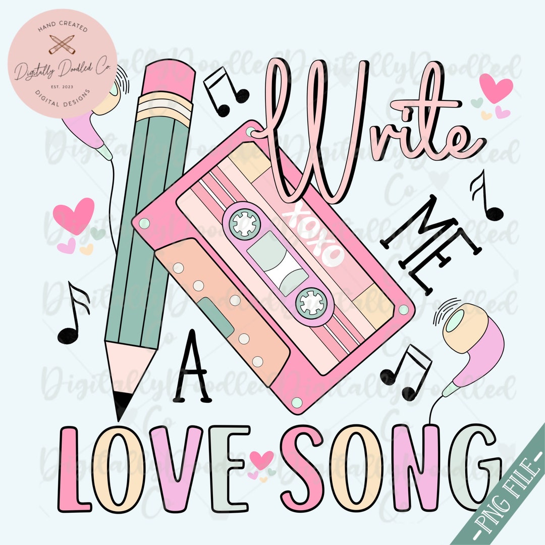 Write Me A Love Song Png•pastel Valentine’s Day•valentine’s Day ...