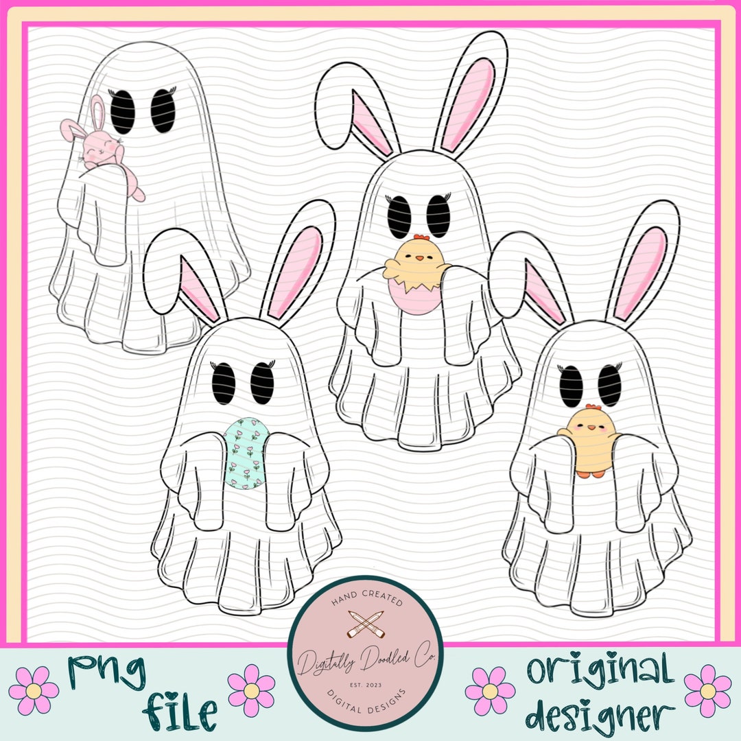 Easter Ghost Bundle•bunny Ghost Png•spooky Easter Png•easter Egg Png ...