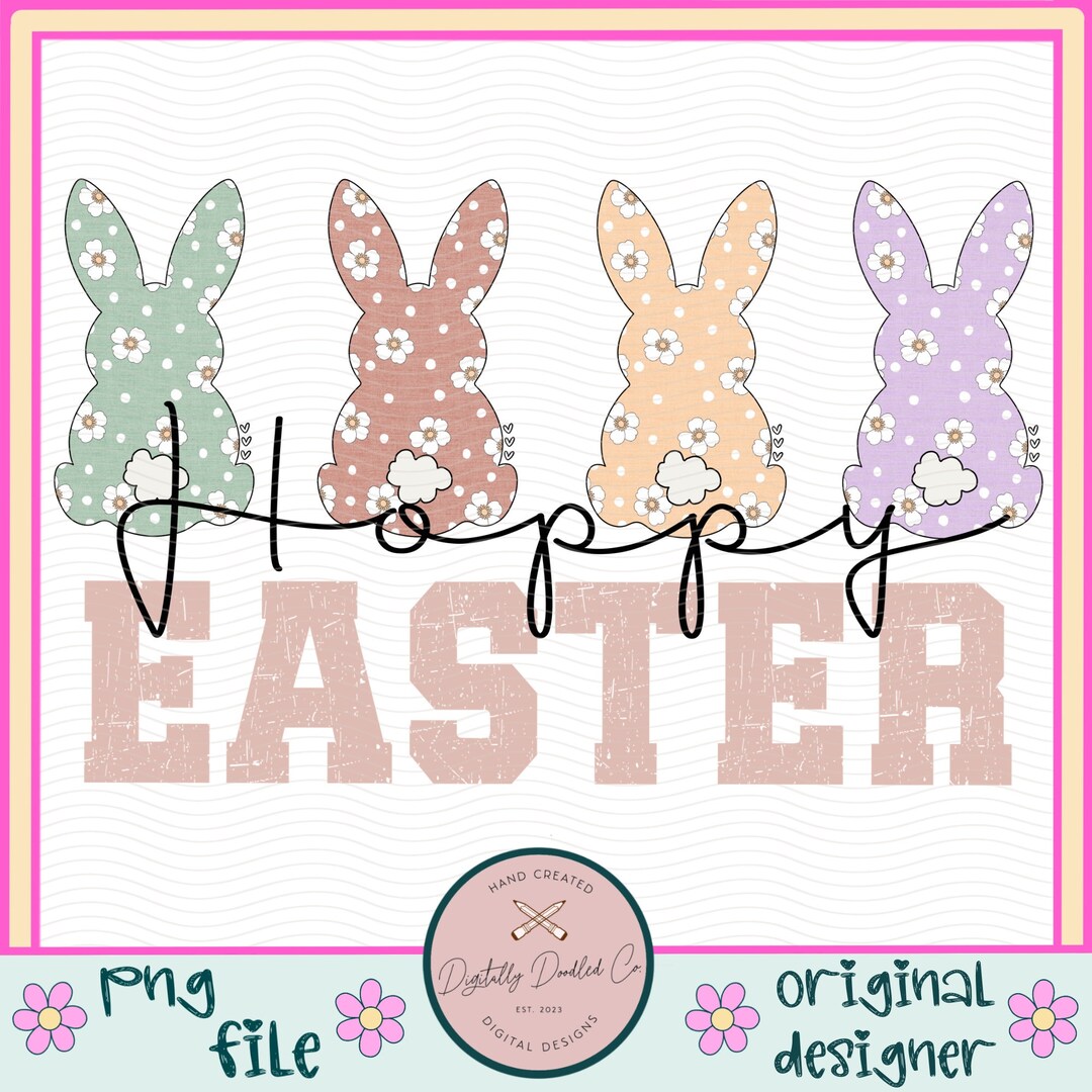 Hoppy Easter Png•cute Bunny Png•popular Easter Png•vintage Easter Png ...