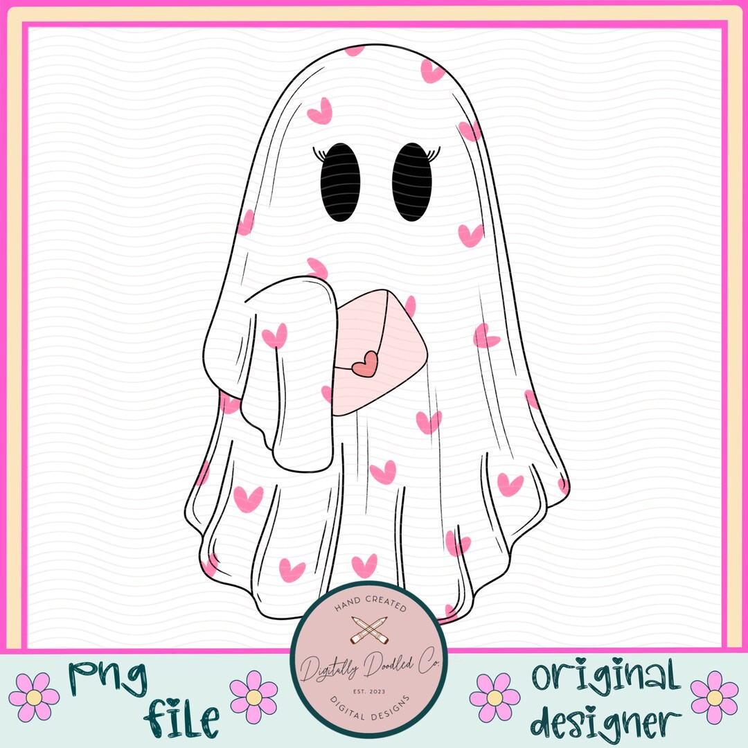 Valentines Ghost Png•ghost Holding Valentine•spooky Valentines Png ...
