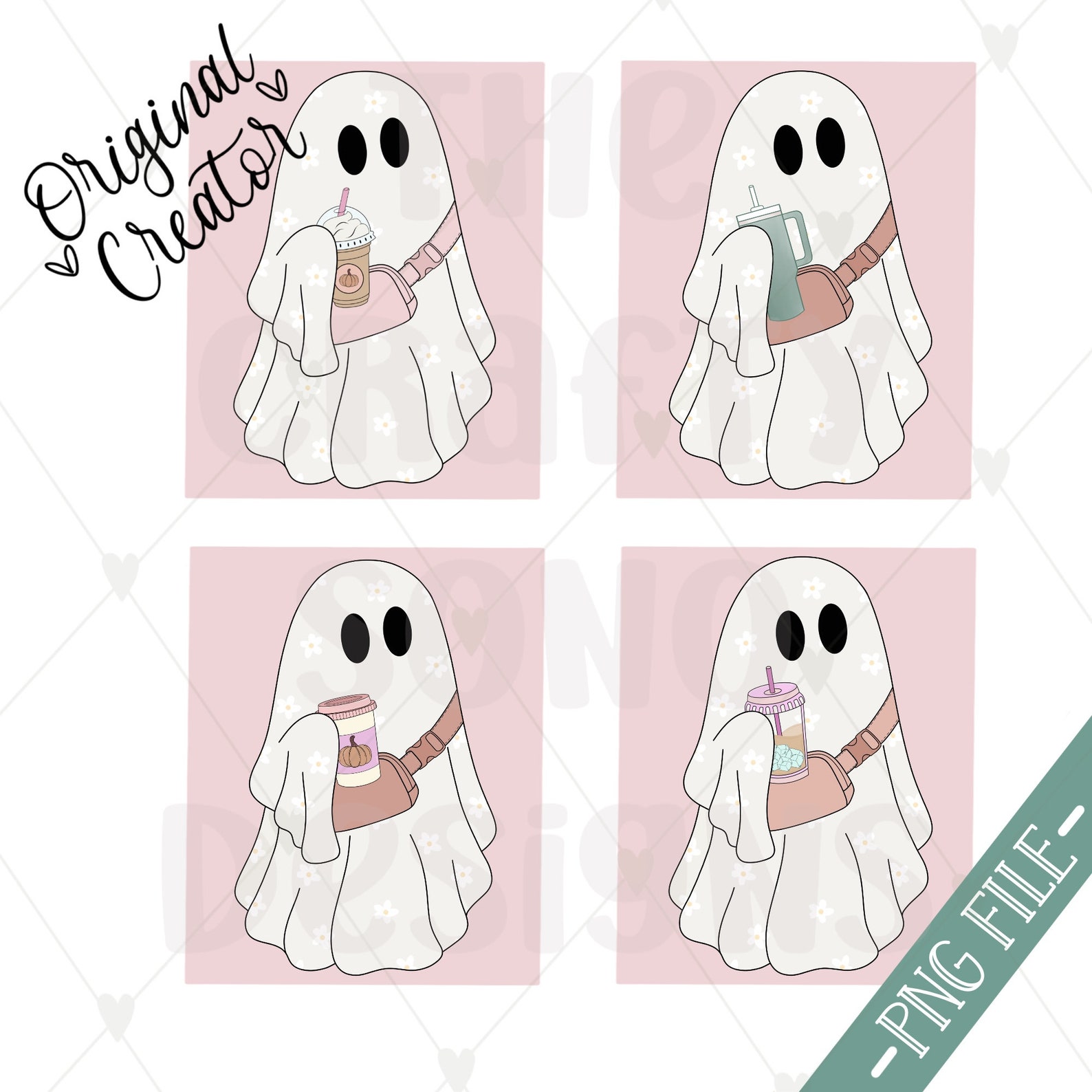 Cute Ghost Drinking Coffee Pngghost Holding Coffeeghost Holding ...
