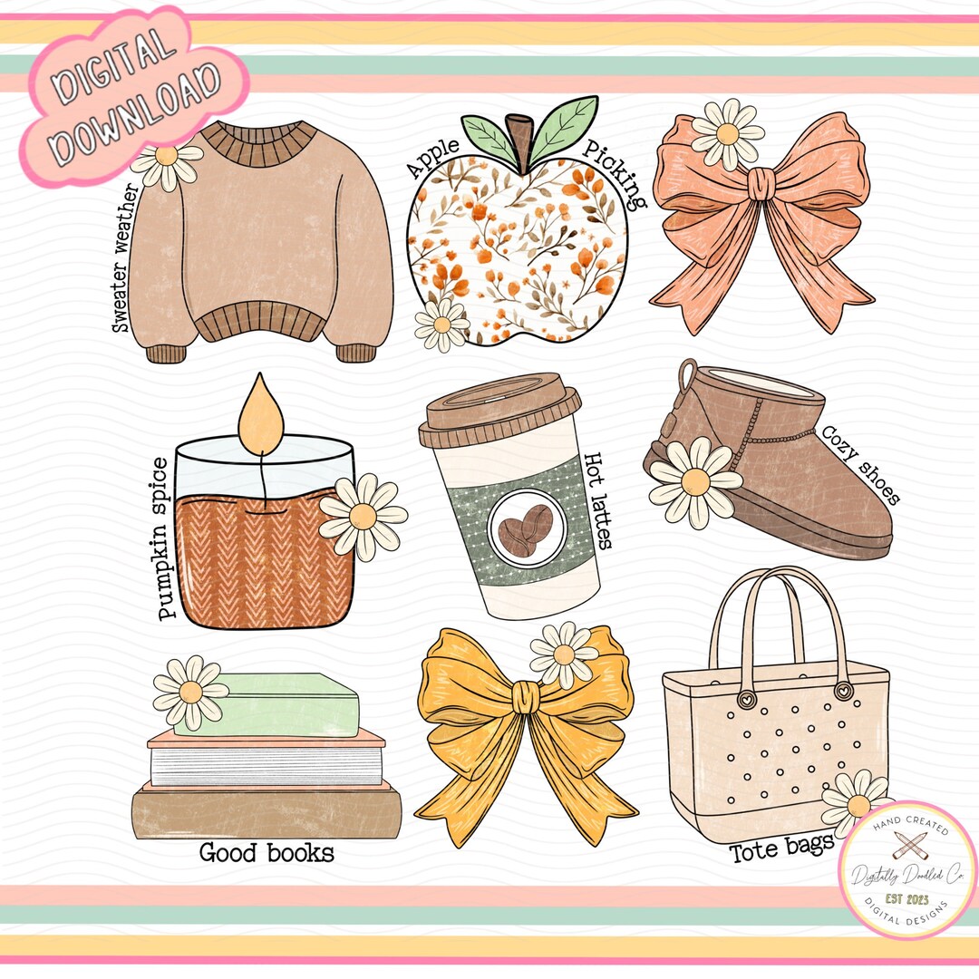 Fall Coquette Png•bookish Girly Png•sweater Weather Png•autumn Girly ...