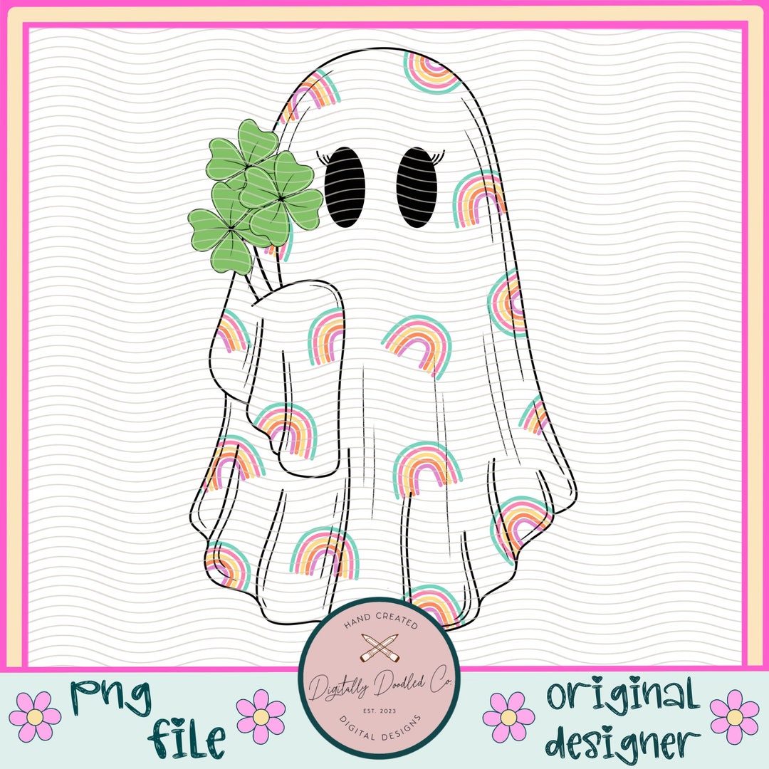 St. Patrick’s Day Ghost Png•st Patricks Day Png•rainbow Ghost Png•ghost ...