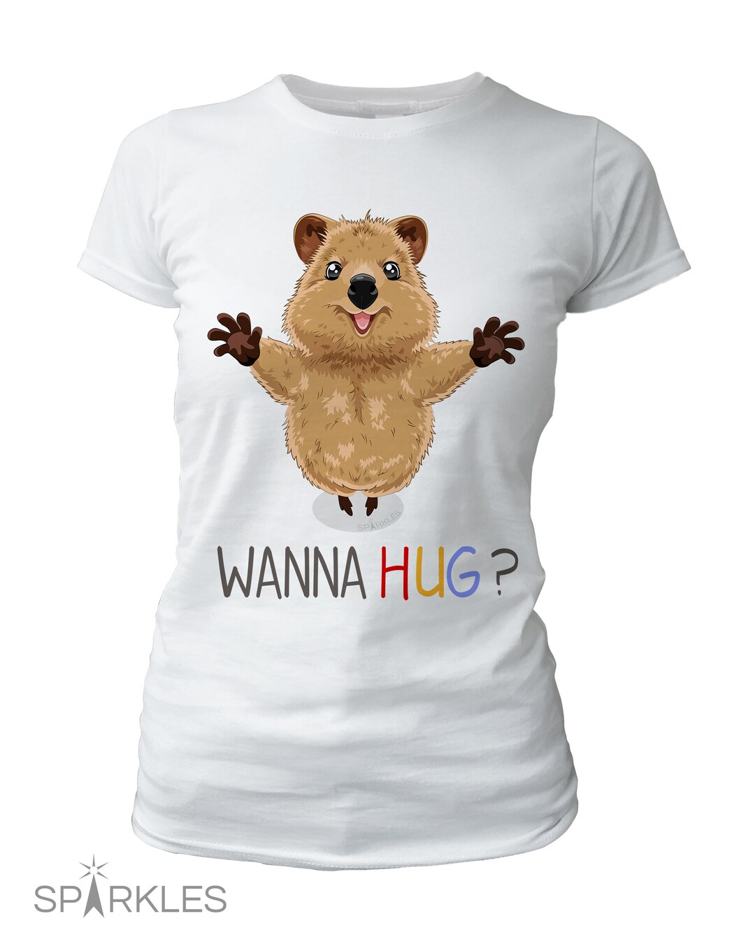 Funny Huggy Bear Stamp T-shirt Print Cotton Girl Women Summer Gift ...