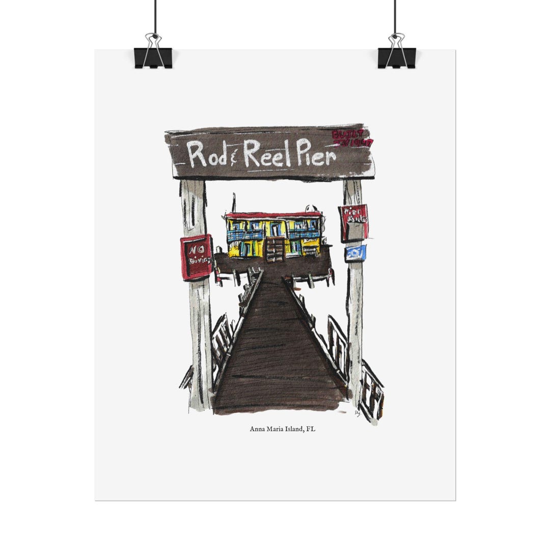Rod and Reel Pier Anna Maria Island Florida, Poster Print of Handmade ...