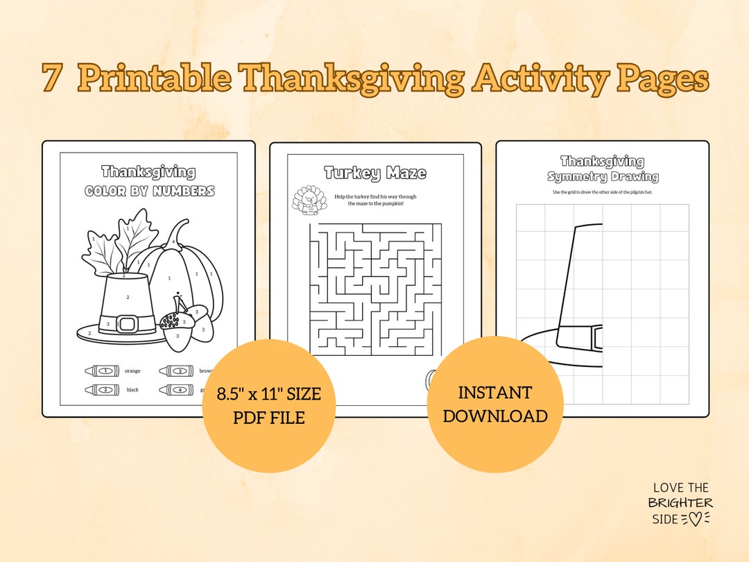 Printable Thanksgiving Activity Bundle - Etsy