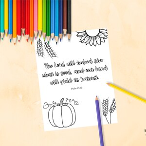 Printable Fall Bible Verse Coloring Pages Set - Etsy