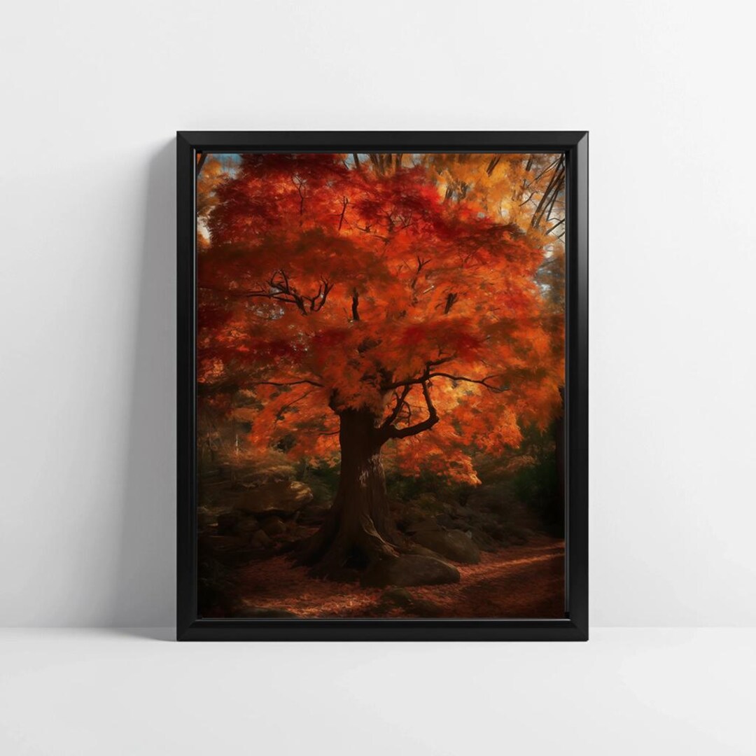 Mystical Sugar Maple Tree Art – Cosmic Acer Saccharum Print, Spiritual ...