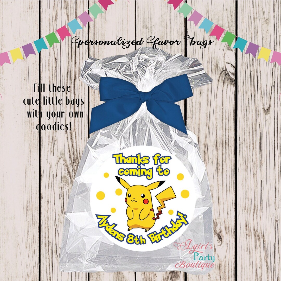 POKEMON Favor Bags, PERSONALIZED POKEMON Theme Birthday, Party Bags ...
