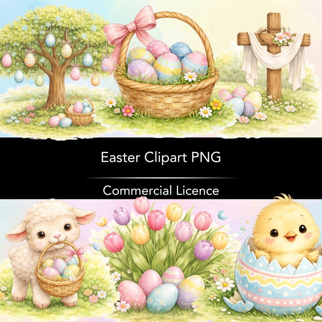 Watercolor Easter Spring Clipart Bundle - Etsy
