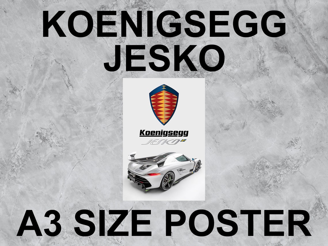 Koenigsegg Jesko A3 Size Poster Print High Quality Print Dream Car Wall ...