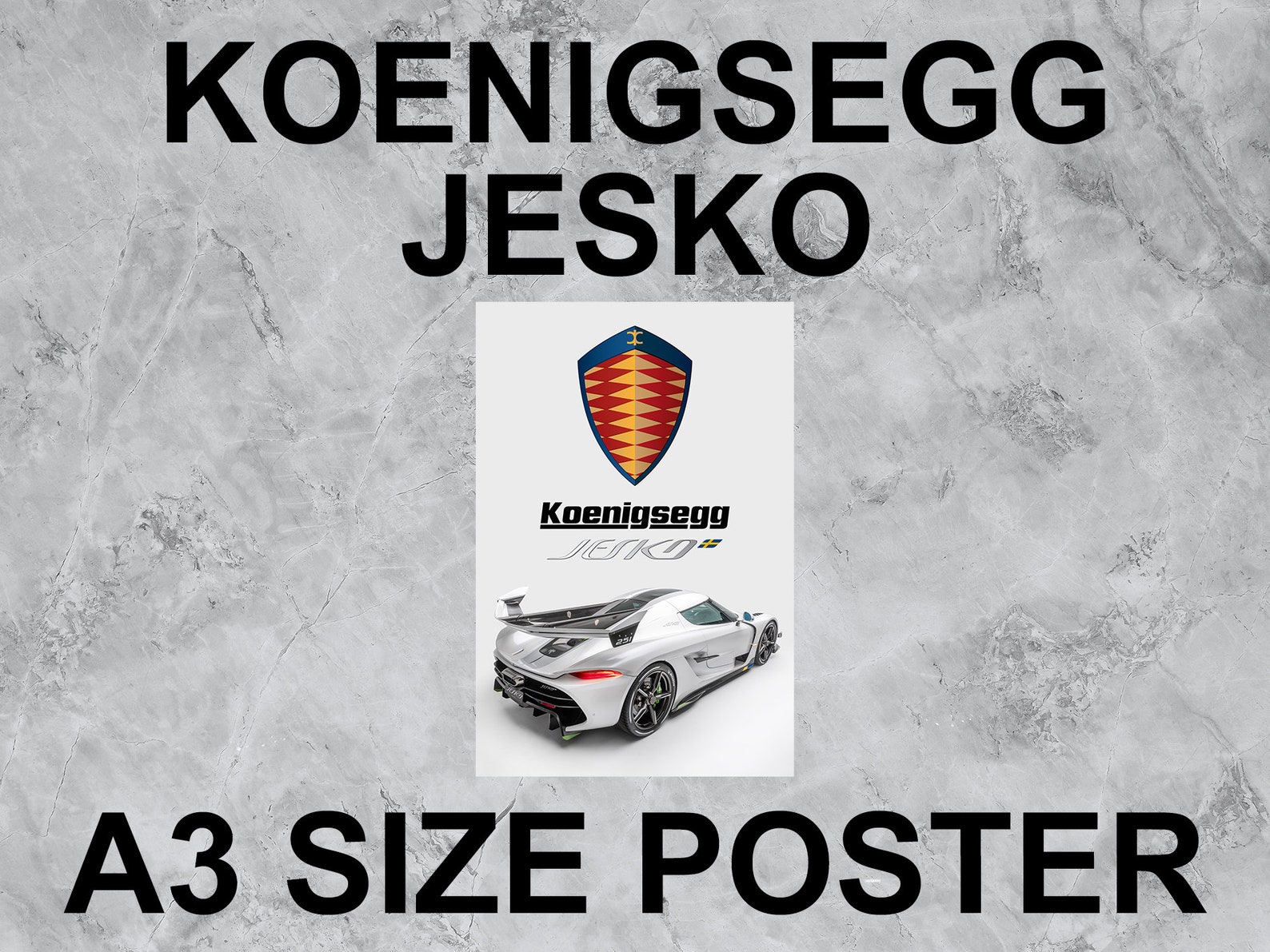 Koenigsegg Jesko A3 Size Poster Print High Quality Print Dream Car Wall ...