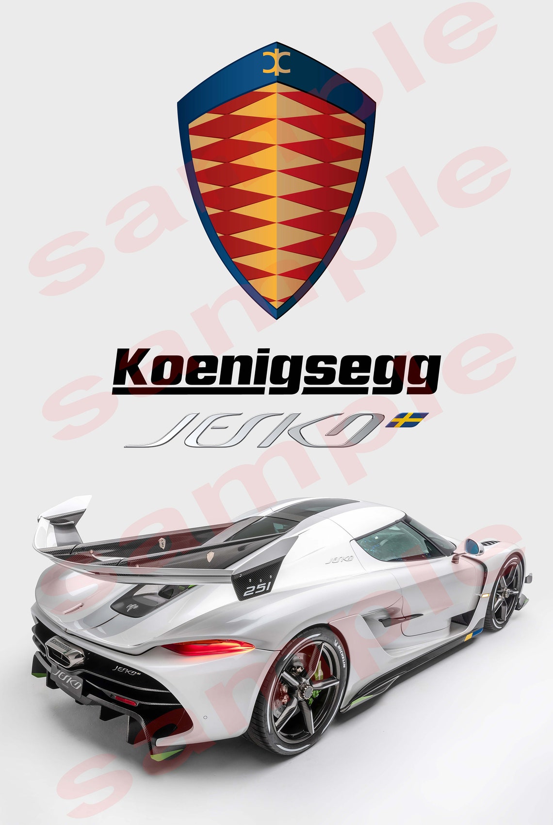 Koenigsegg Jesko A3 Size Poster Print High Quality Print Dream Car Wall ...