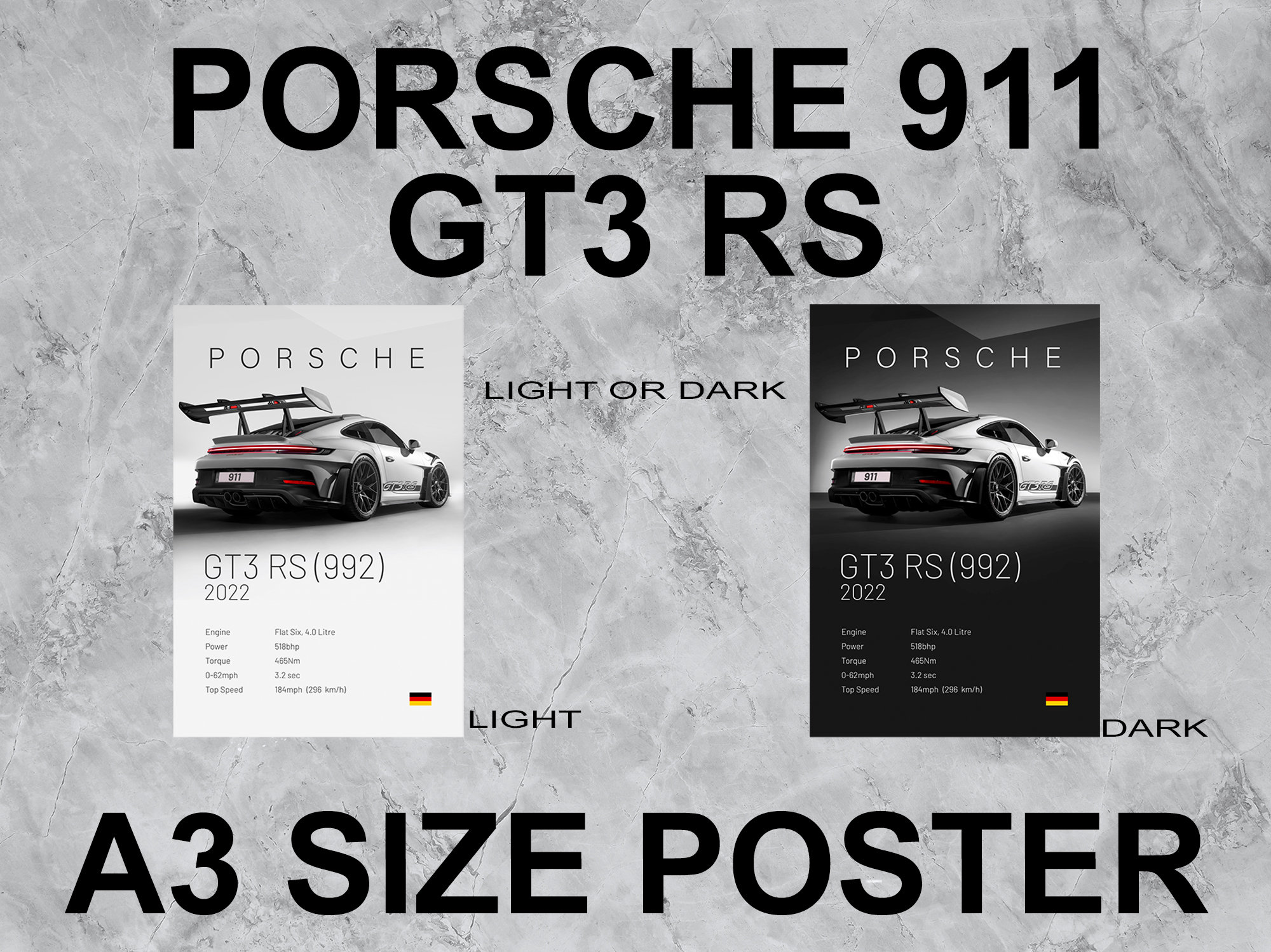 2022 Porsche 911 GT3 RS 992 A3 Size Poster Print High Quality Print Wall Art - Etsy UK