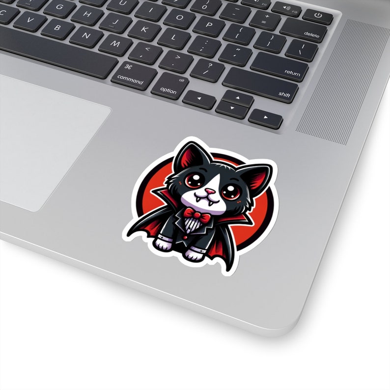 Cute Vampire Cat Sticker Kawaii Goth Cat Decal Halloween Cat Sticker ...