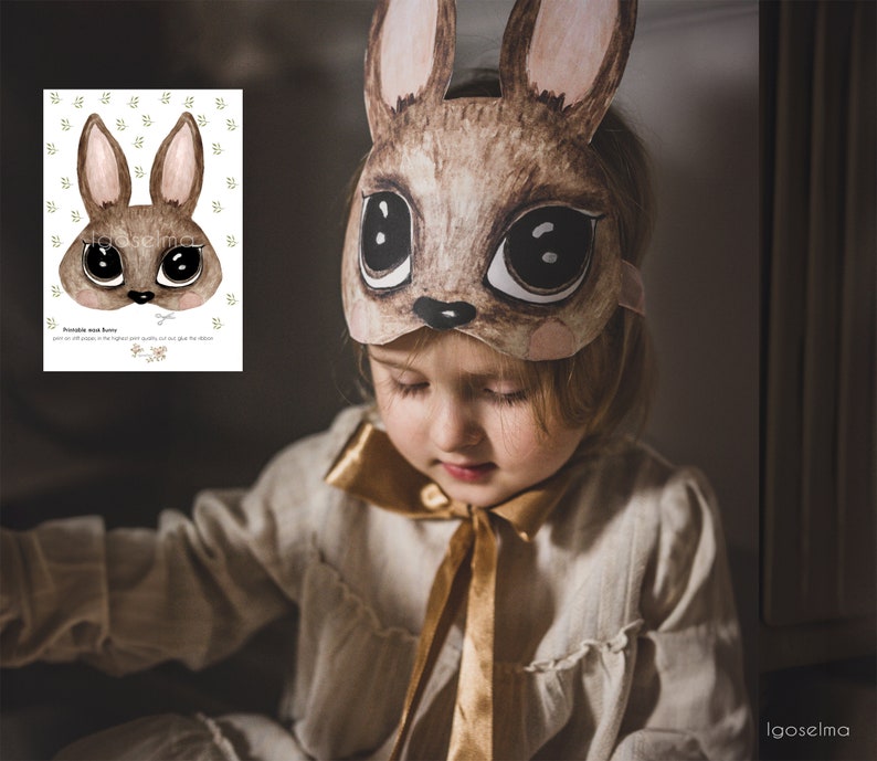 Hare Mask, Printable Mask, Diy Project, for Kids, Decorations, Birthday ...