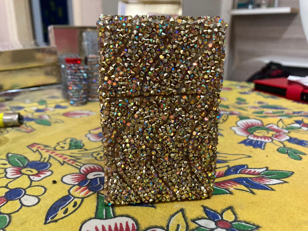 Bling Glam Cigarette Box Rhinestone Handmade Special Gift Tobacco Box ...