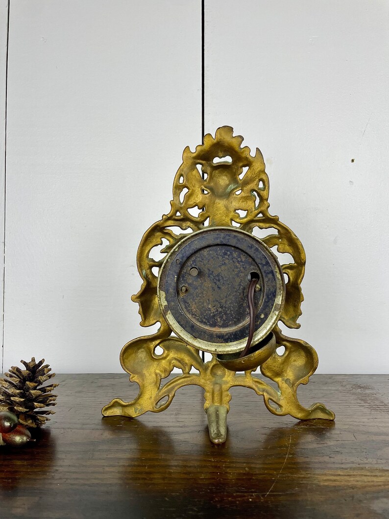 Victorian Cast Iron Cherub Clock / Antique Ornate Gilt Mantle Clock Not ...