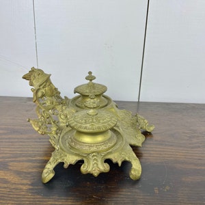 Antique French Bronze Inkwell Inkstand / Ornate Victorian Inkwell in ...