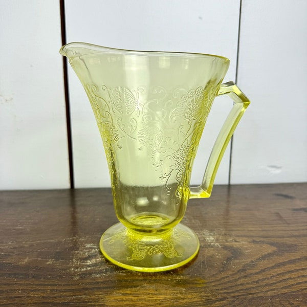 Yellow Depression Glass Pitcher - Etsy