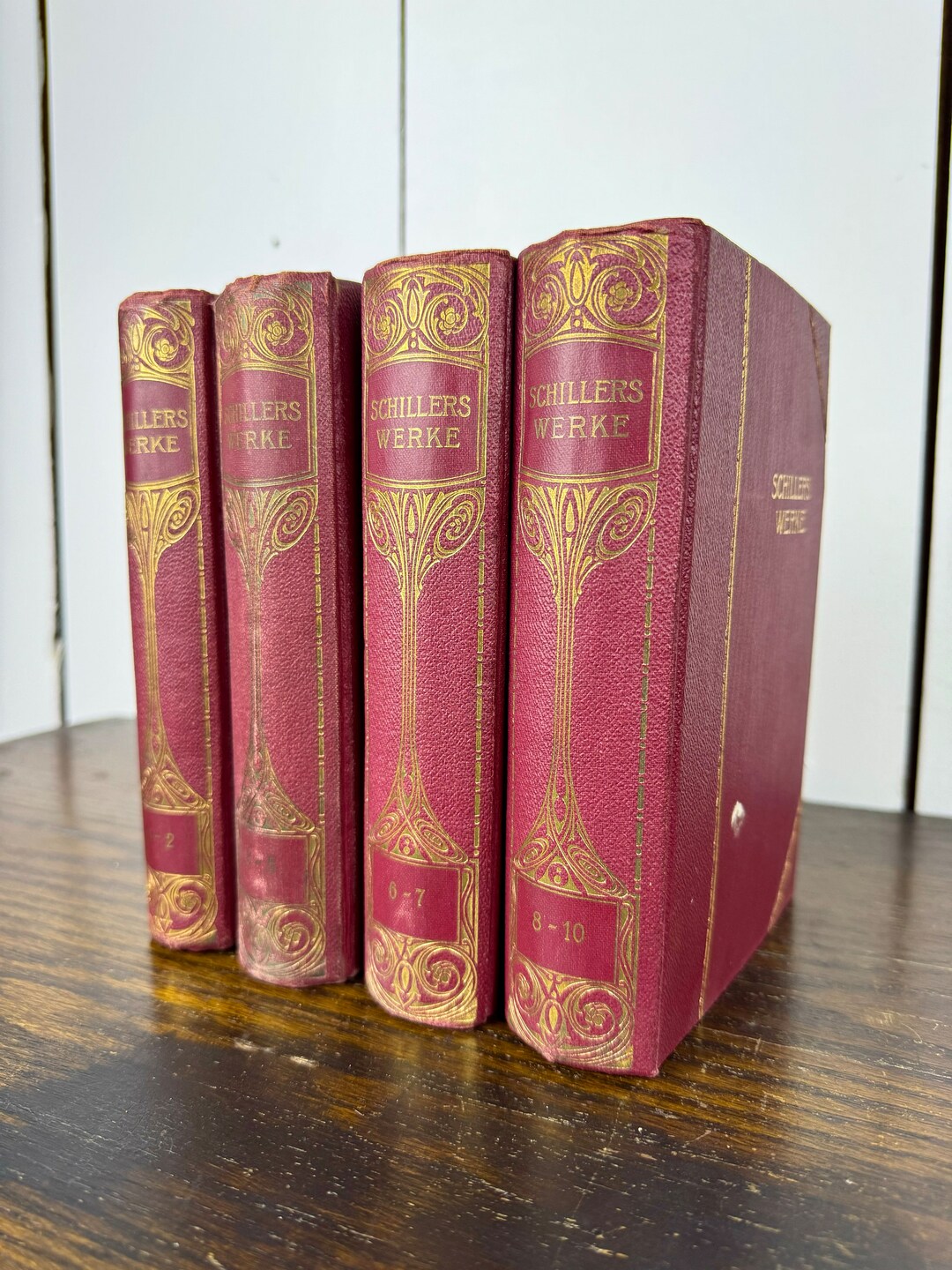 Schillers Werke 1-10 in 4 Volumes / Antique Set of German Poetry Books ...