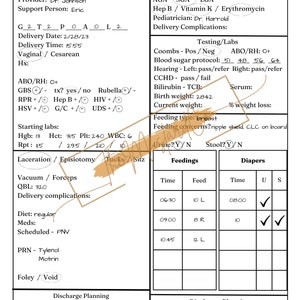 Postpartum SBAR - Etsy