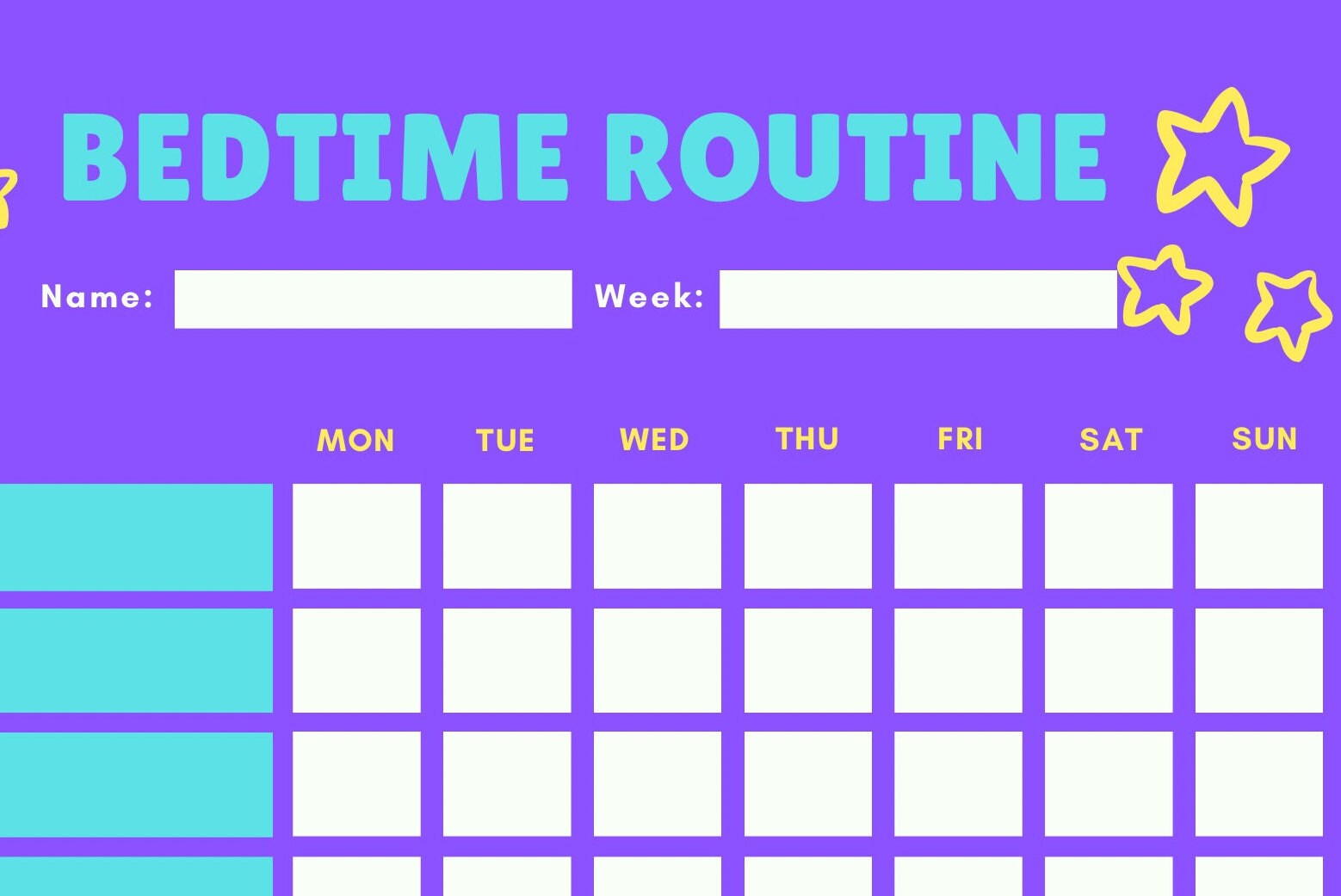 Printable Bedtime Routine for Kids, Digital Download - Etsy