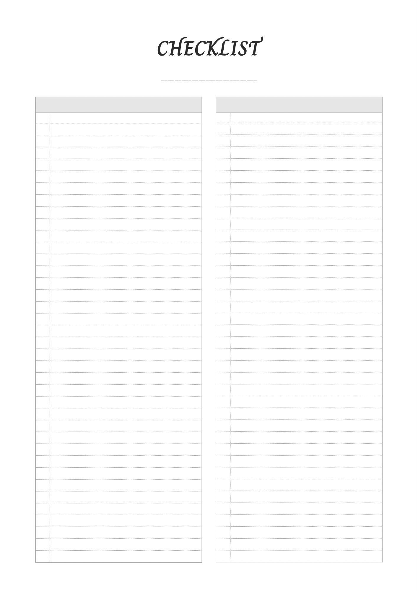 Printable Checklist A4 - Etsy