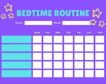 Printable Bedtime Routine Chart for Kids, Cars Nighttime Routine Cards ...