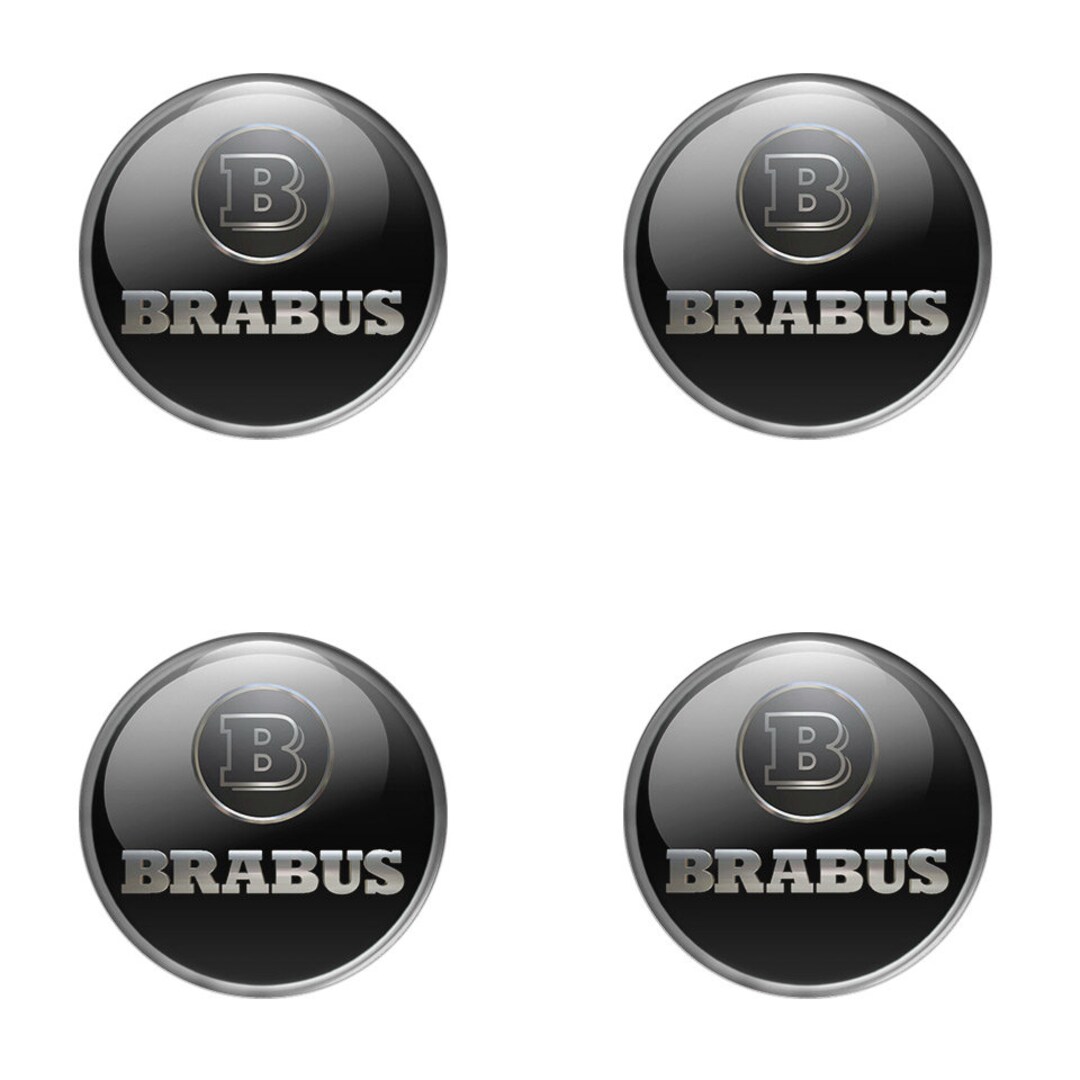 4xall Sizes 3D Brabus Print Logo Domed Stickers for Wheel Center Hub ...