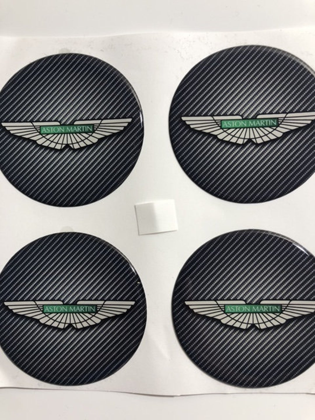 4xall Sizes 3D Aston Martin Print Logo Domed Stickers for Wheel Center ...
